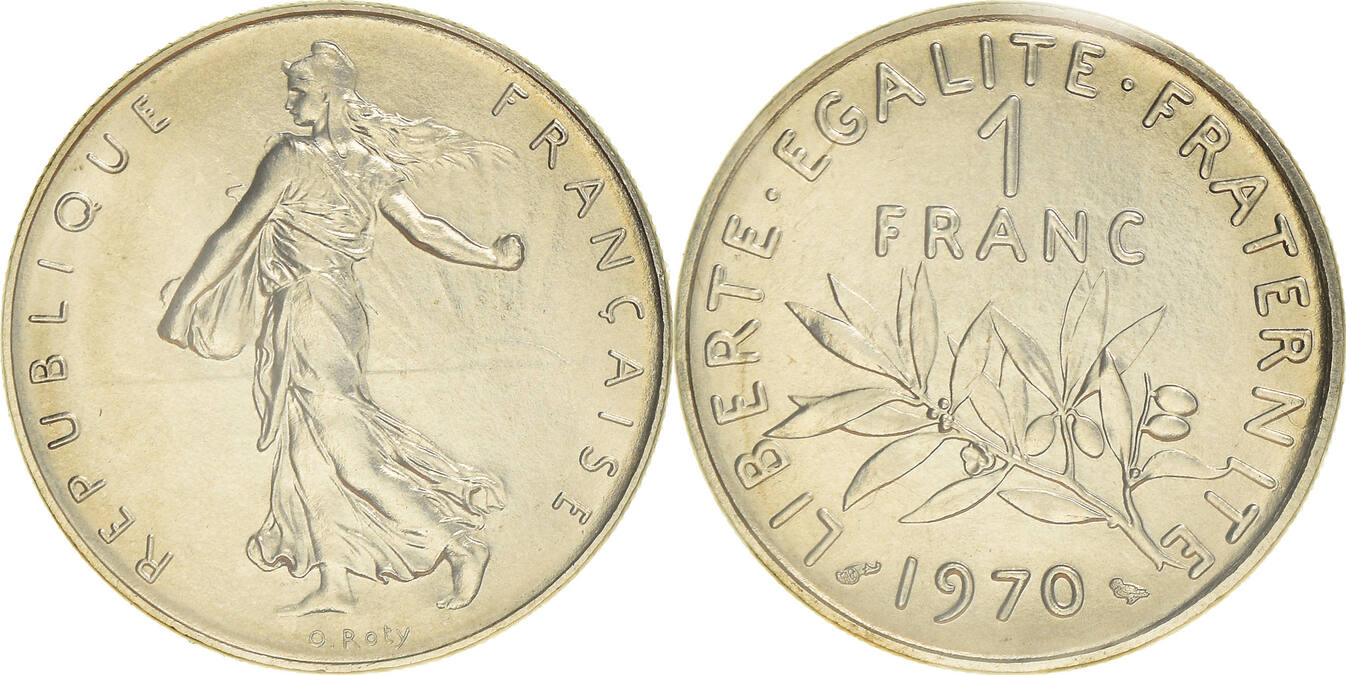 Frankreich Franc 1970 Paris Münze, Semeuse, Paris, STGL, Nickel, KM:925.1 | MA-Shops