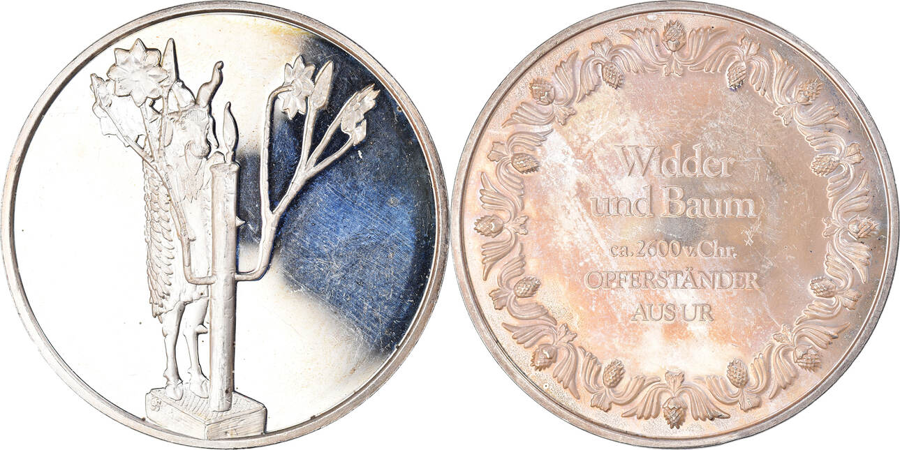 Frankreich Medaille Widder und Baum, Arts & Culture, VZ, Silber | MA-Shops