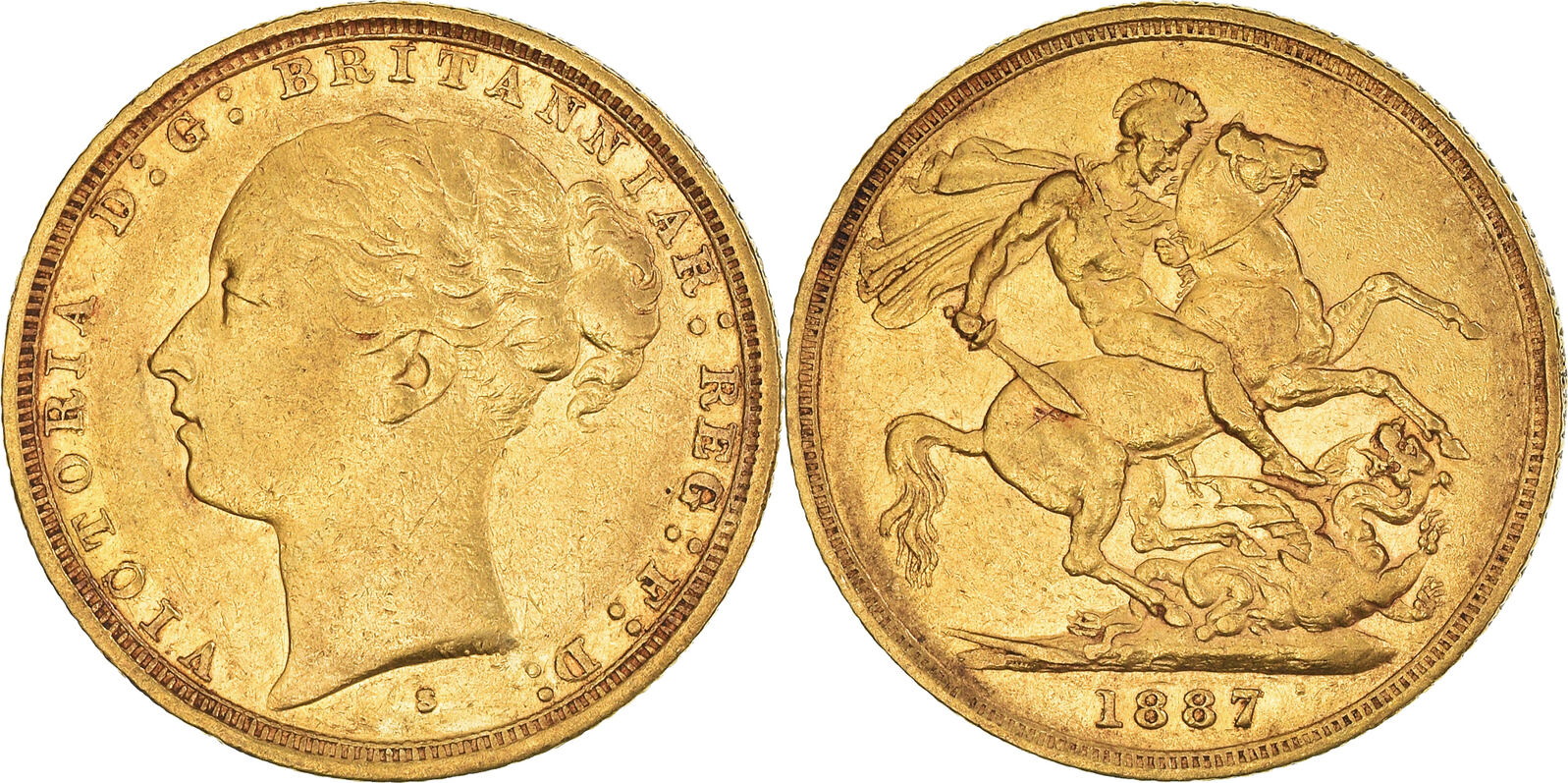 Australien Sovereign 1887 S Münze, Victoria, Souverain, SS, Gold, KM:7 ...