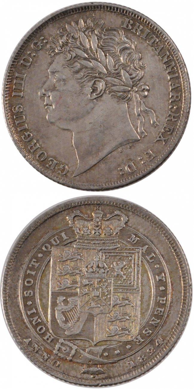 Großbritannien Shilling 1824 Münze, George IV, VZ, Silber, KM:687 | MA ...