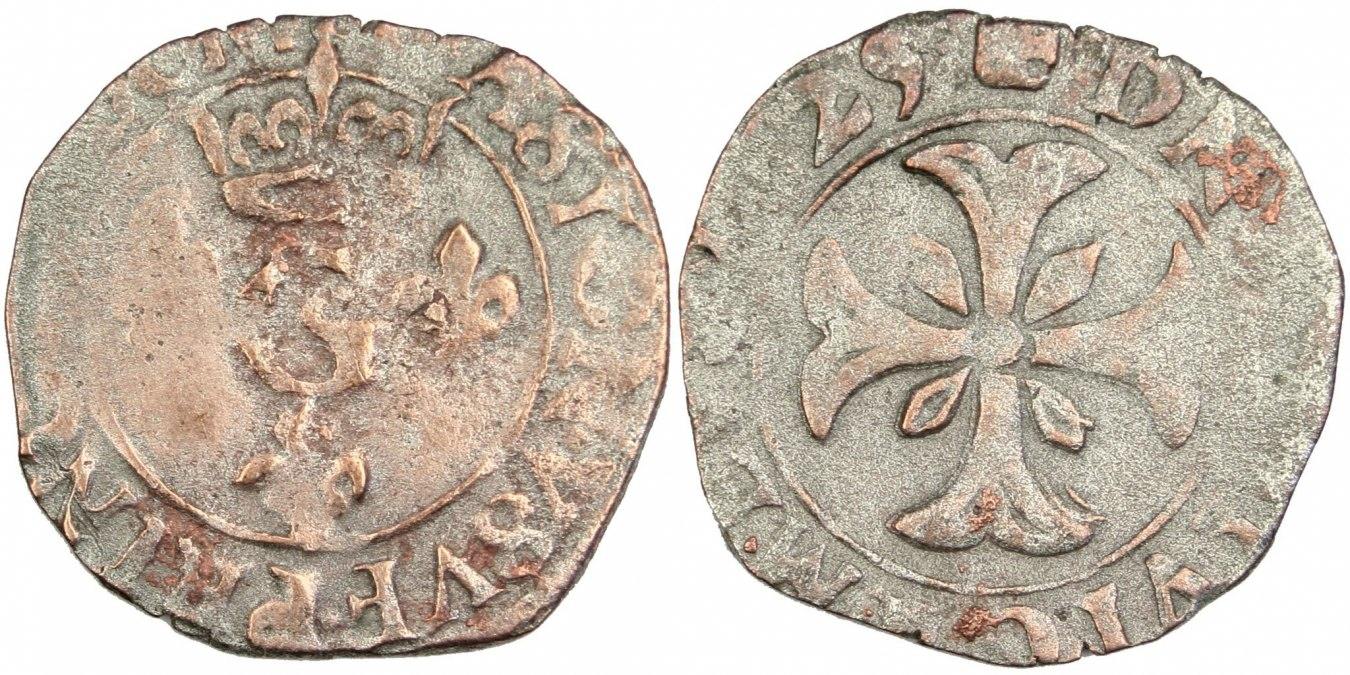 FRENCH STATES Liard 1629 Trévoux Münze, DOMBES, Gaston de Orleans and ...
