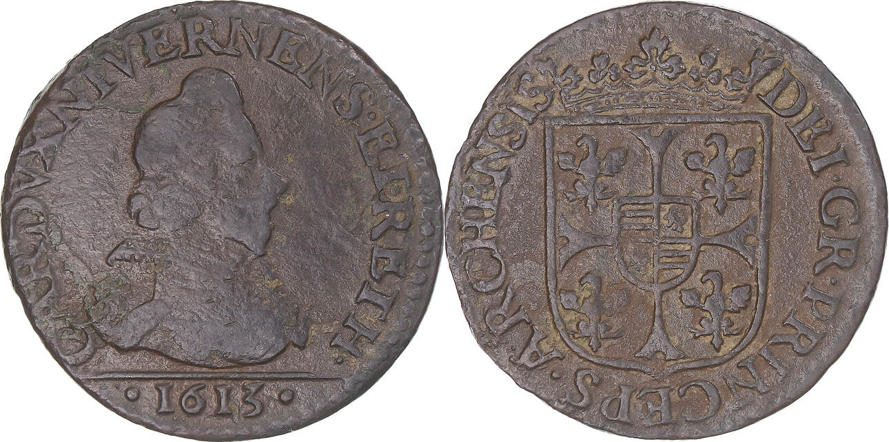 FRENCH STATES 2 Liard 1613 Charleville Münze, NEVERS & RETHEL, Charles ...