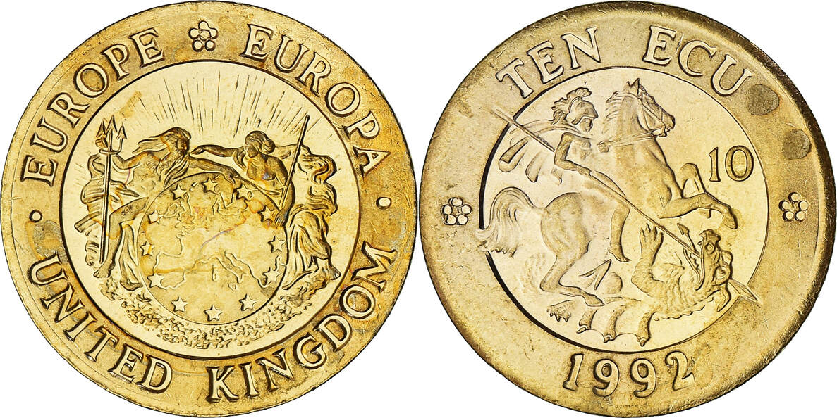 United Kingdom 10 Ecu Europa 1992 Tower mint Tower mint, BU, UNZ+, Gold ...