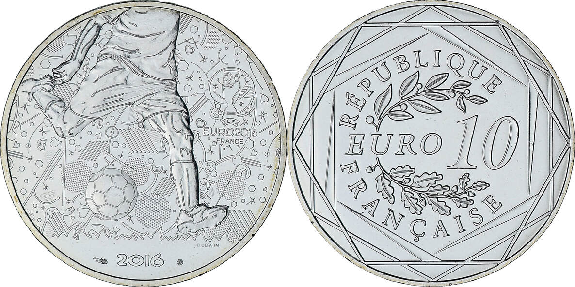Frankreich 10 Euro 2016 Monnaie de Paris UEFA Euro 2016, Monnaie de ...