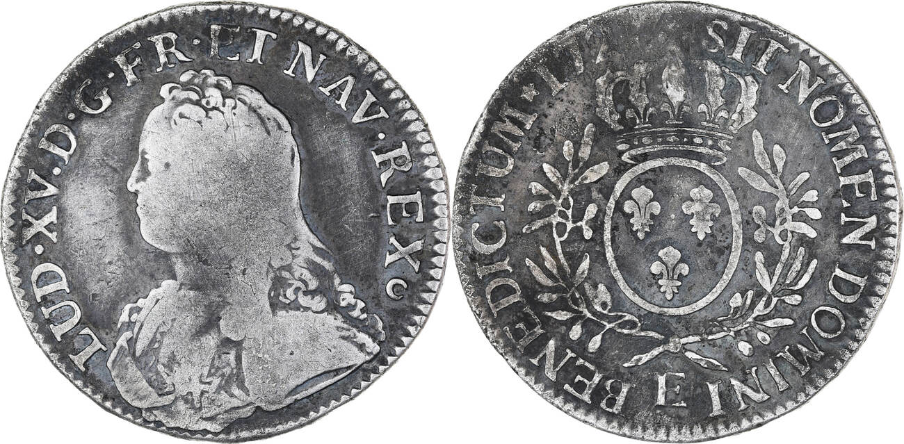 Frankreich Ecu aux branches d'olivier 1727 Tours Louis XV, Tours, S ...