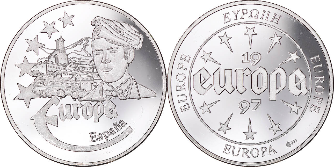 Frankreich Medaille 1997 Europa, Spain, UNZ, Silber | MA-Shops