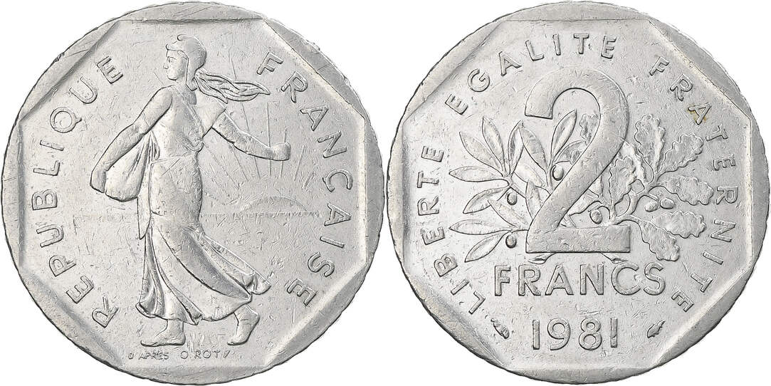 Frankreich 2 Francs 1981 Paris Münze, Semeuse, Paris, SS, Nickel, KM:942.1 | MA-Shops