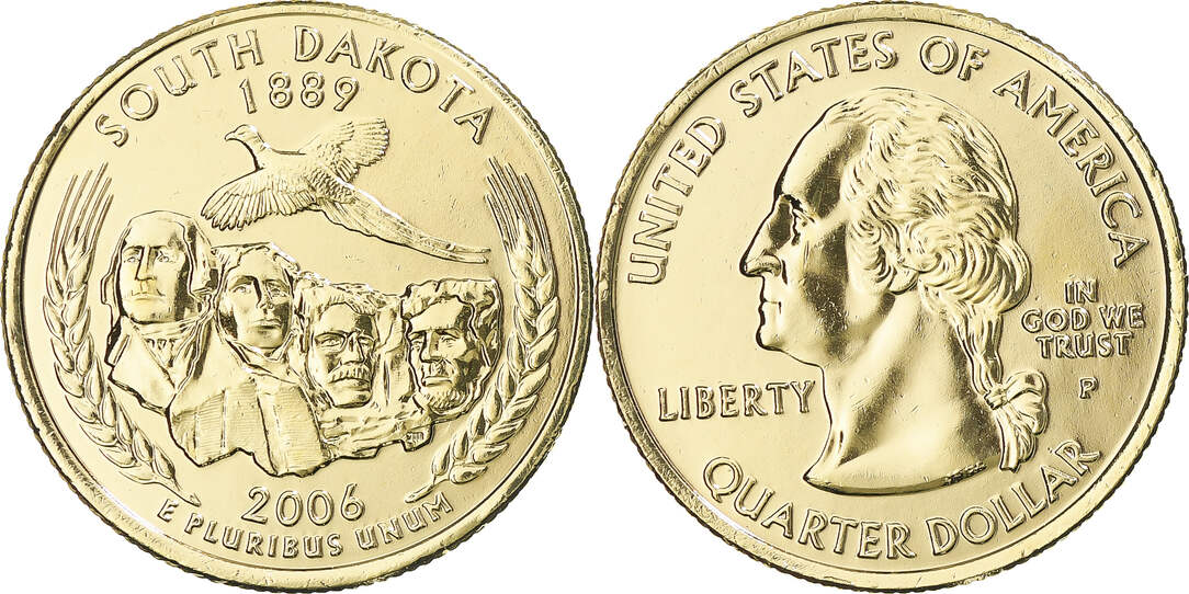 Vereinigte Staaten Quarter 2006 P Münze, South Dakota, U.S. Mint STGL ...