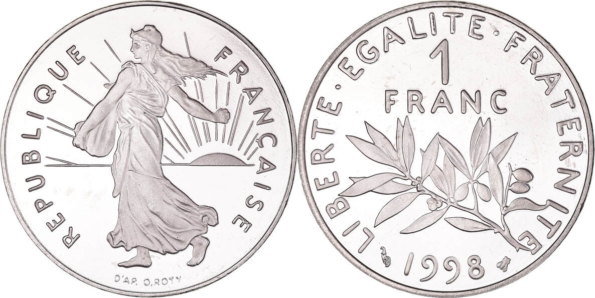 Frankreich Franc 1998 Paris Münze, Semeuse, Paris, Proof, UNZ, Nickel, KM:925.2 | MA-Shops