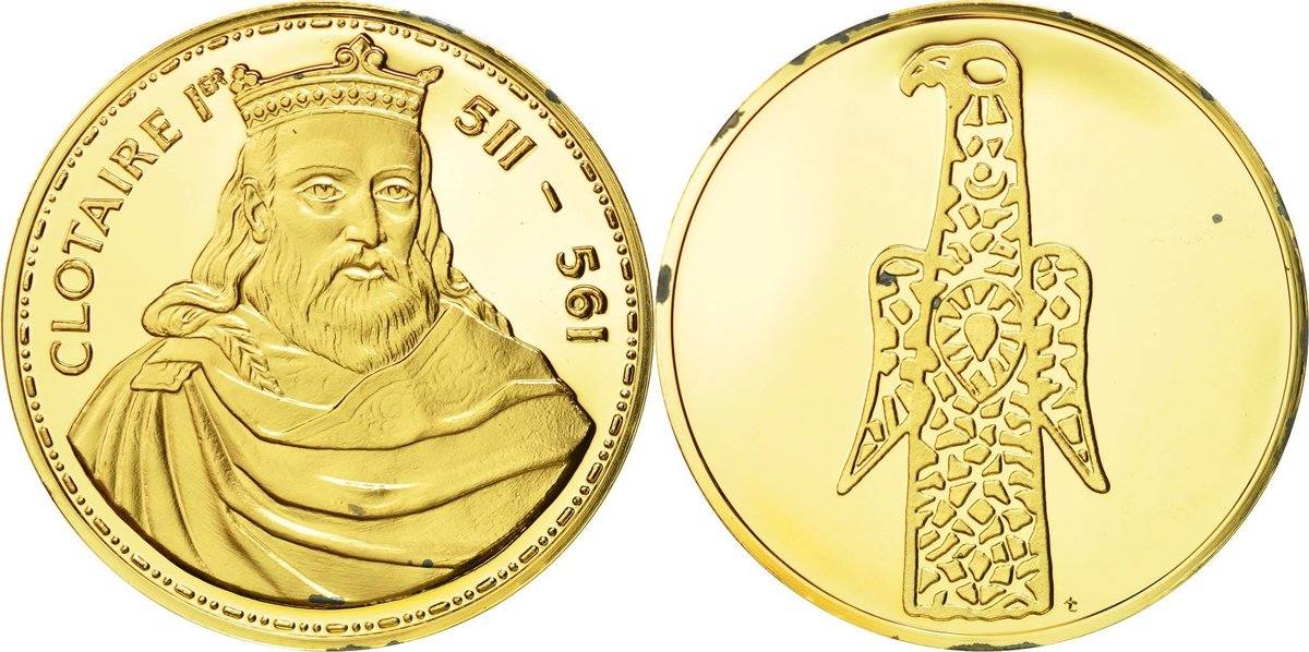 Frankreich Medaille Medal, Les Rois de France, Clotaire Ier, History ...
