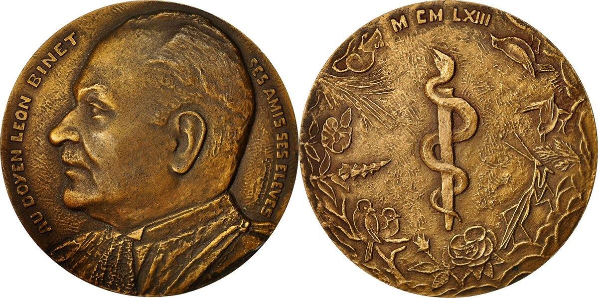 Frankreich Medaille 1963 Medal, Au Doyen Léon Binet, UNZ, Bronze | MA-Shops