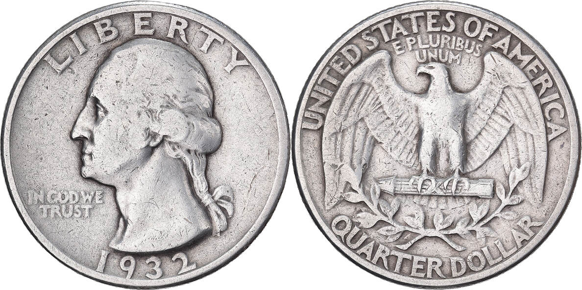 Vereinigte Staaten Quarter 1932 U.S. Mint Washington, U.S. Mint, Silber ...