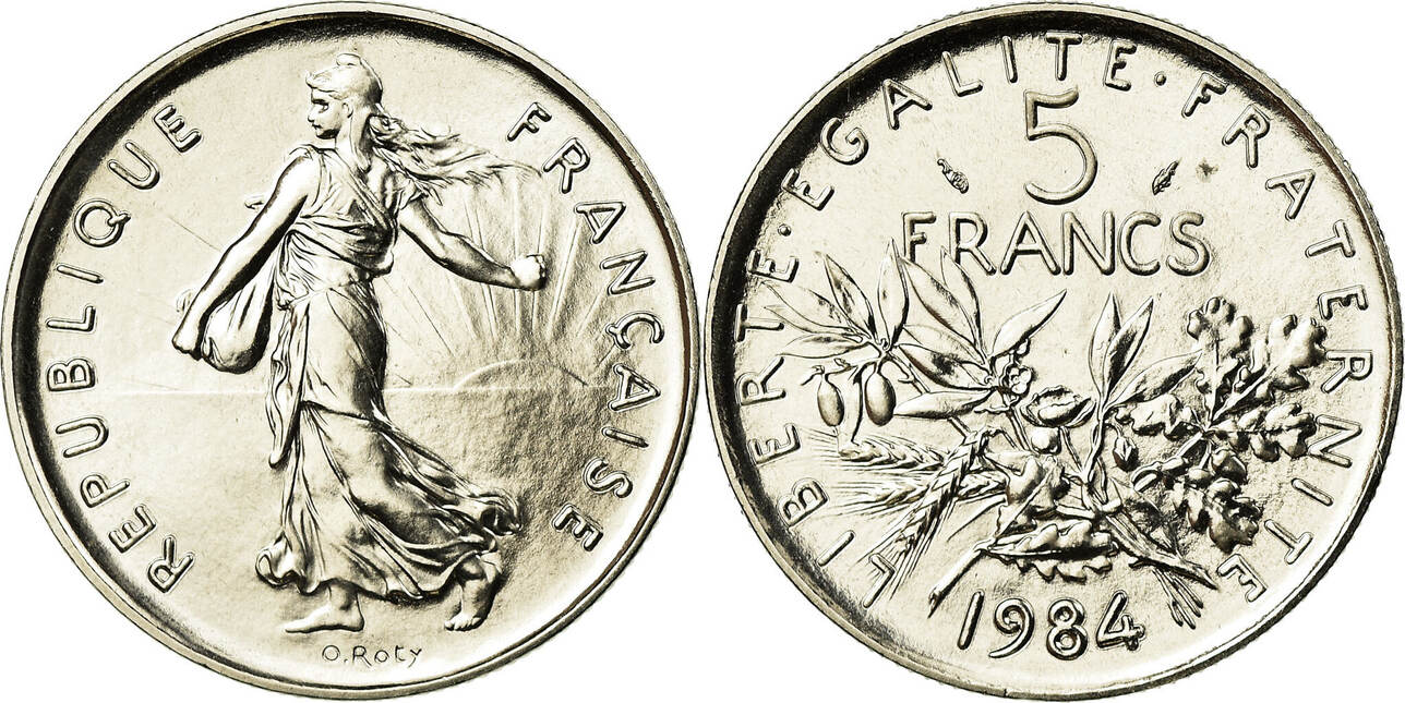 Frankreich 5 Francs 1984 Paris Münze, Semeuse, Paris, STGL, Nickel Clad | MA-Shops