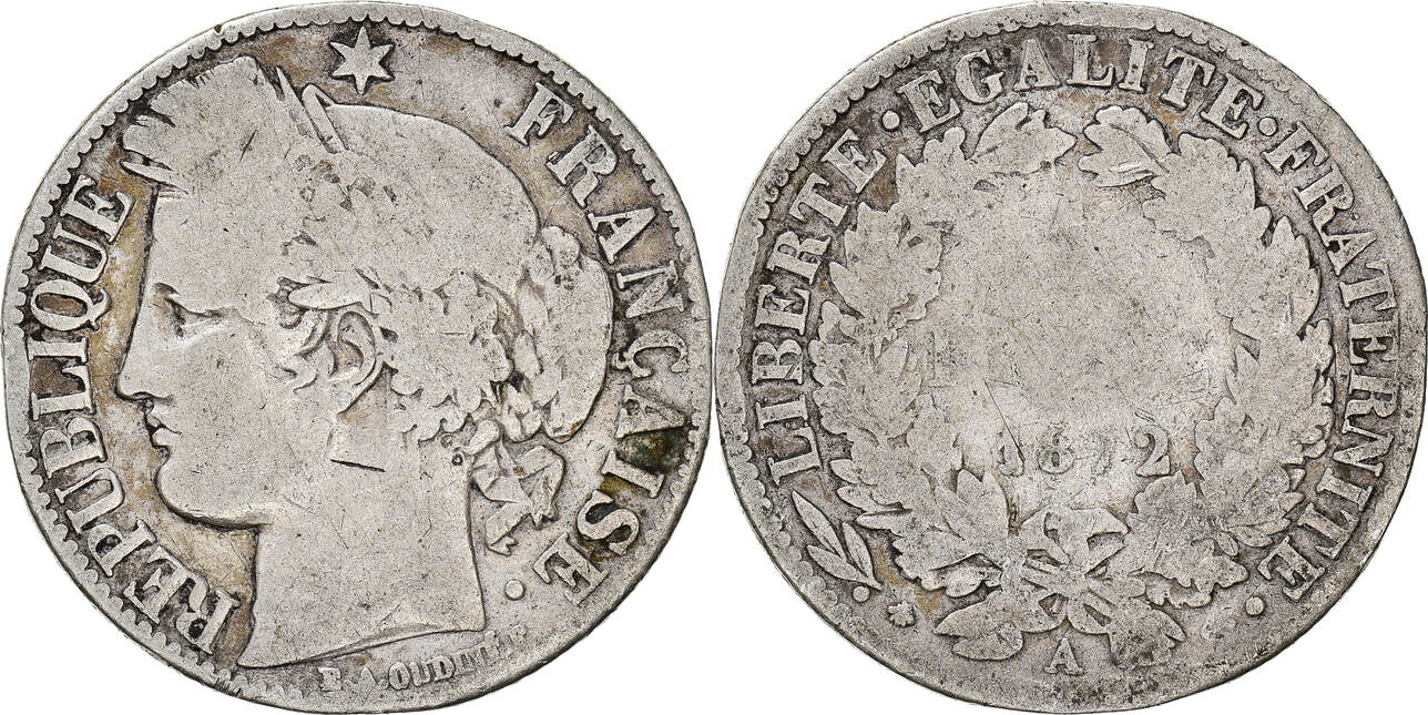 Frankreich Franc 1872 A Münze, Cérès, Paris, grand A, SGE+, Silber | MA ...