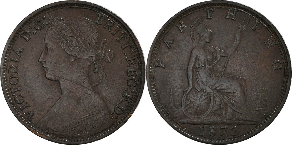Großbritannien Farthing 1872 Münze, Victoria, SS, Bronze, KM:747.2 | MA ...