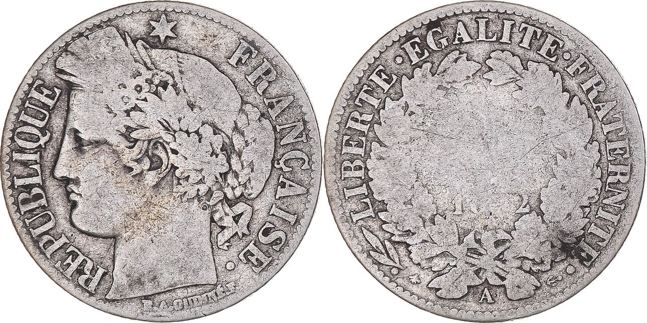 Frankreich Franc 1872 A Münze, Cérès, Paris, grand A, SGE+, Silber | MA ...