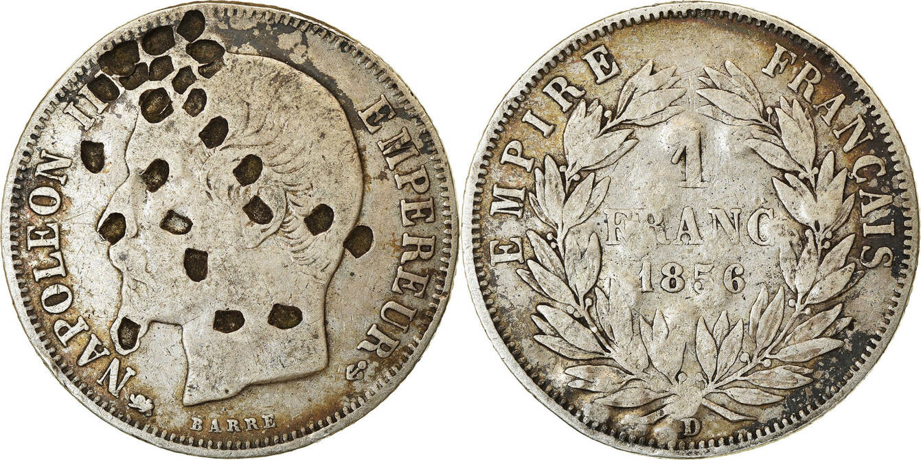 Frankreich Franc 1856 D Münze, Napoleon III, Napoléon III, Lyon, S ...