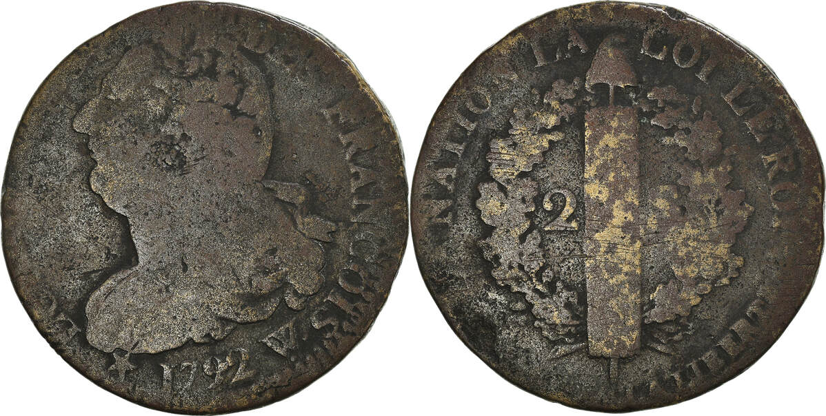 Frankreich 2 Sols 1792 Münze | MA-Shops