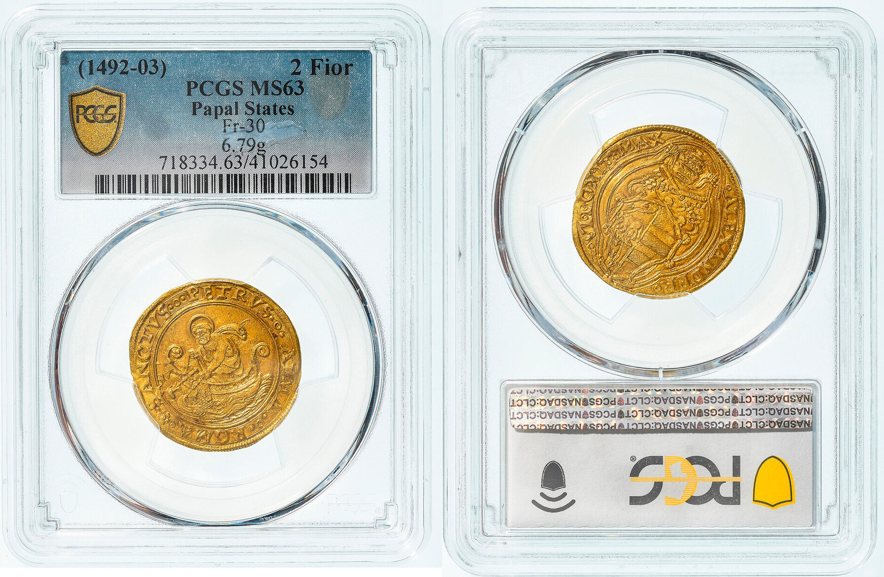 Papal States Doppio Fiorino 1492-1503 Rome Alexander VI, Rome, Gold ...