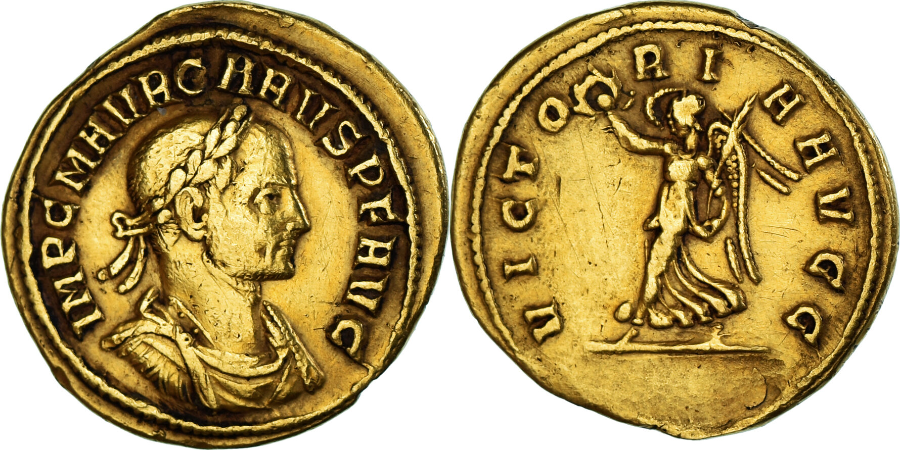 Aureus 282-283 Siscia Münze, Carus, Siscia, SS, Gold, RIC:V-97 | MA-Shops
