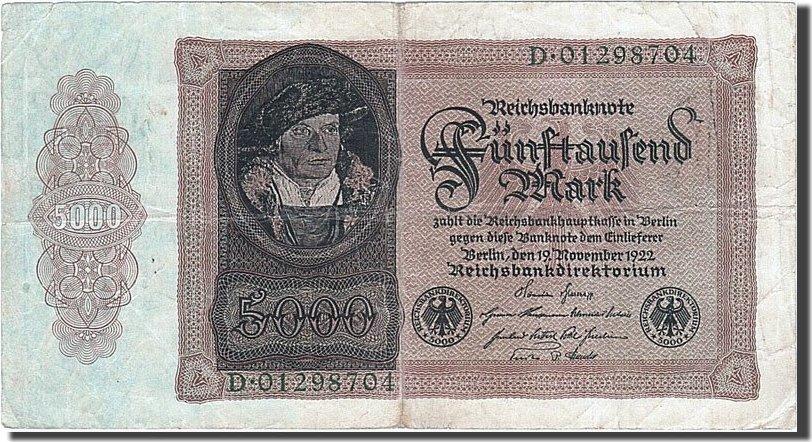 Deutschland 5000 Mark 1922 Geldschein, 1922-11-19, SS | MA-Shops