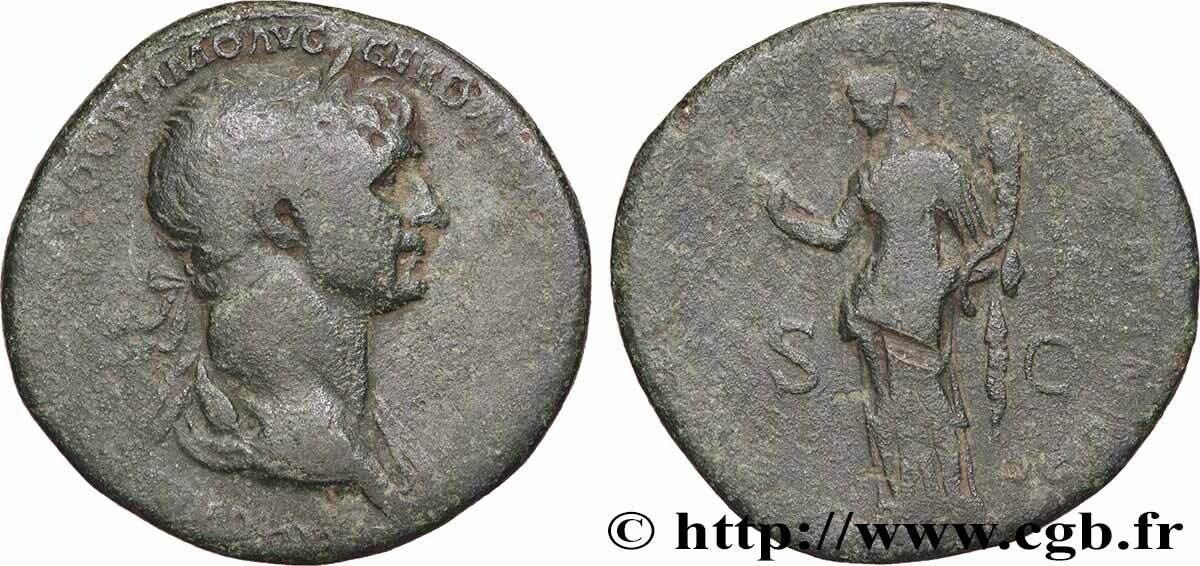 THE ANTONINES (96 AD to 192 AD) Sesterce TRAIANUS Rome 116 (32,5mm, 22 ...