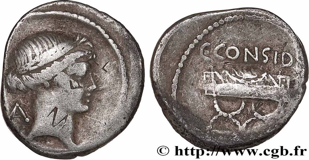 THE REPUBLIC (280 BC to 27 BC) Denier 46 v. Chr. CONISIDIA Rome 46 AC ...