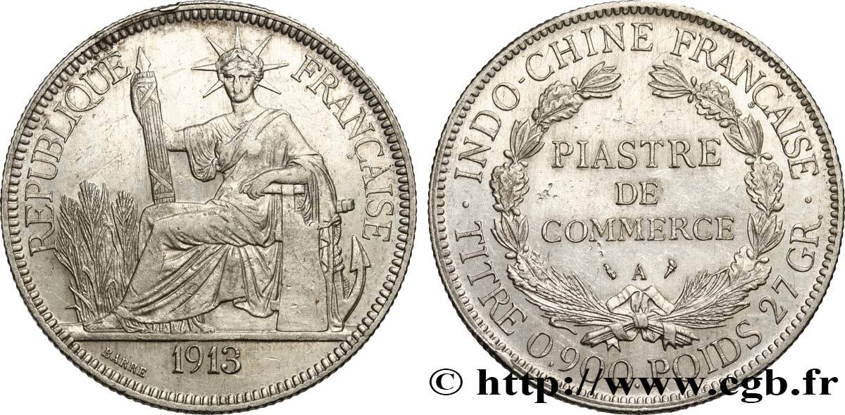 1 Piastre de Commerce FRANZÖSISCHE-INDOCHINA Paris 1913 (39mm, 26,92g ...