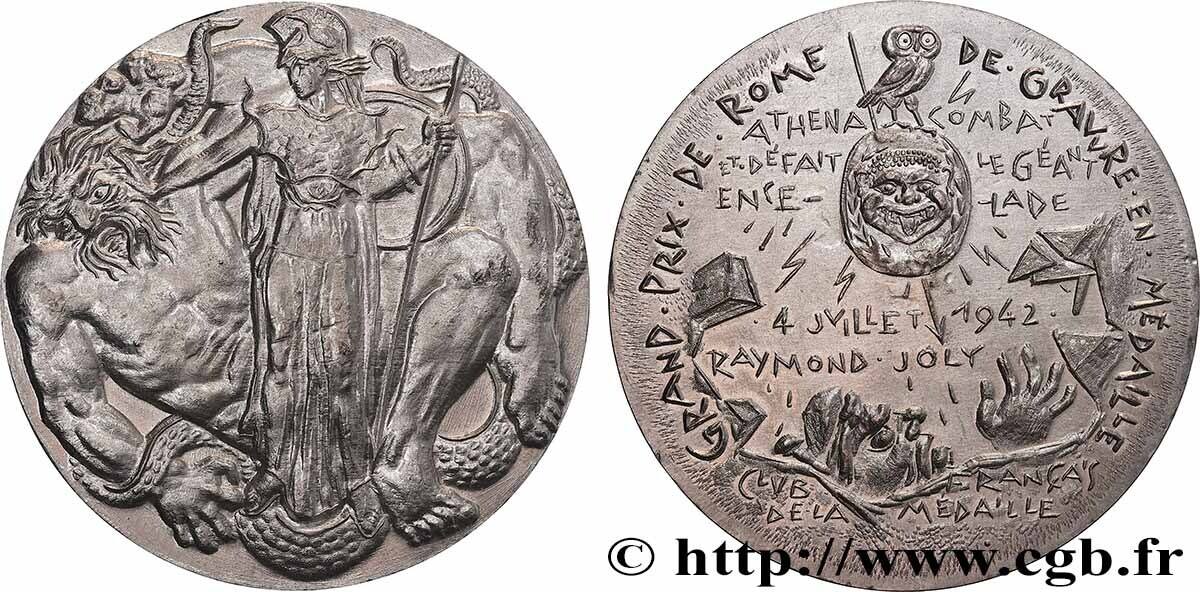 FRANKREICH Médaille, Athéna combat et défait le géant Encelad GRAND ...