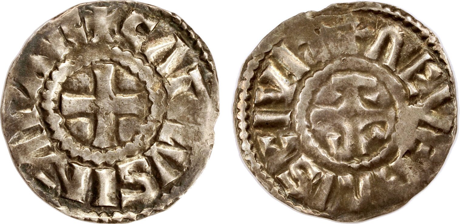France CHARLES II le Chauve - Denier immobilisé de Nevers. | MA-Shops