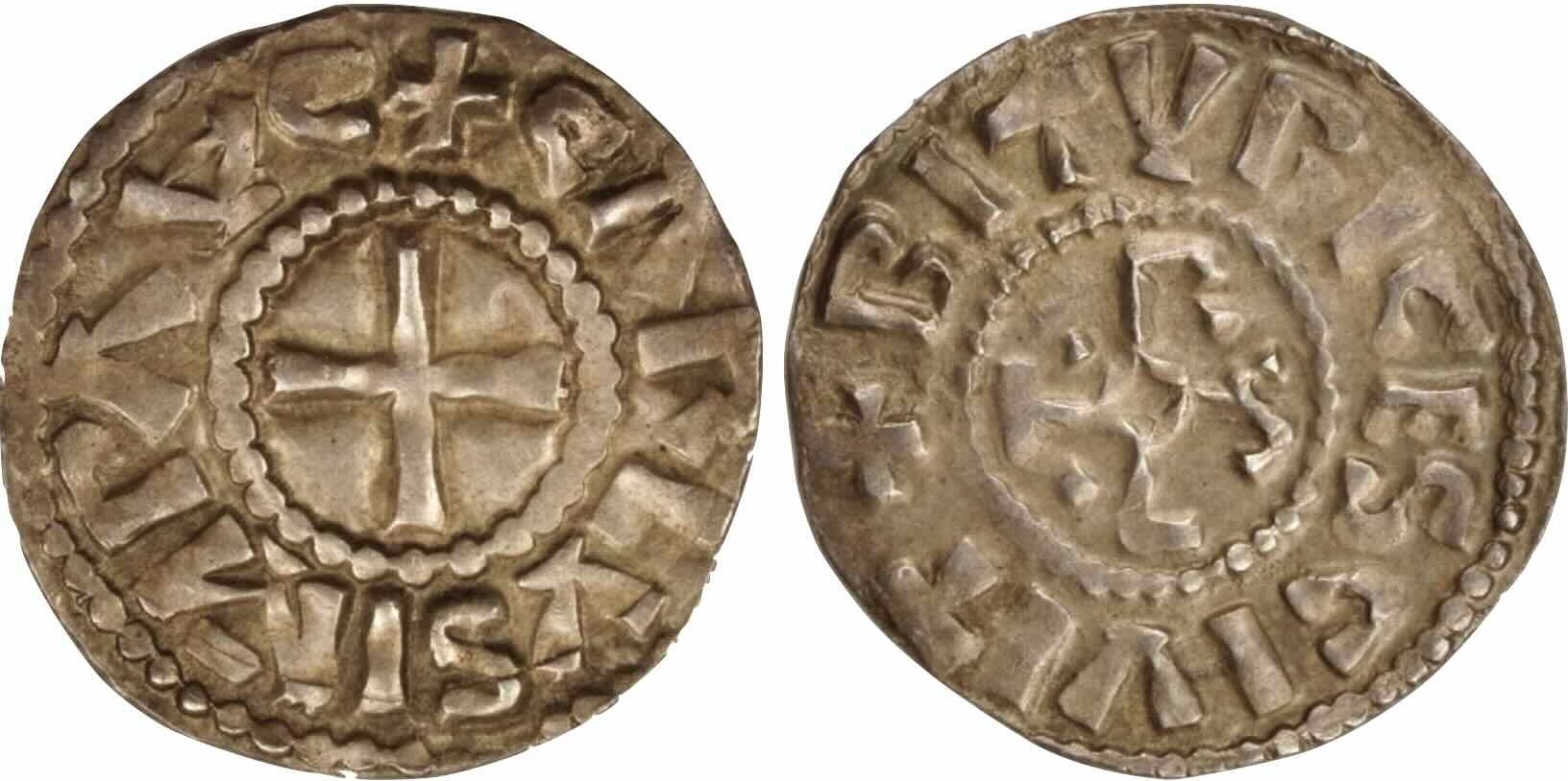 France CHARLES II the Bald Immobilized Denarius of Bourges | MA-Shops