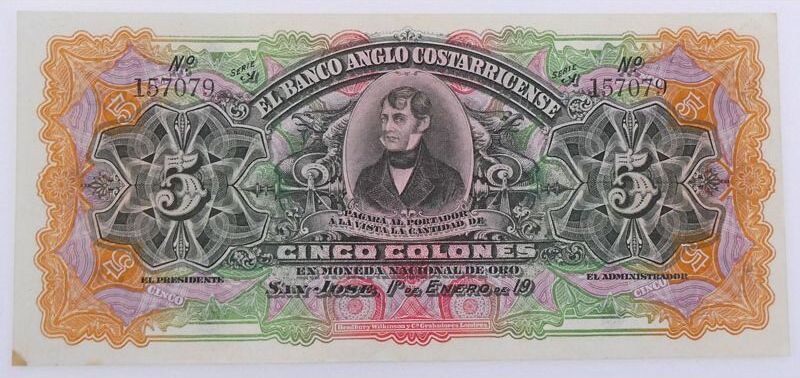 Costa Rica, 5 Colones1.1.1919, Pick: S122R, XF+, 157079 | MA-Shops