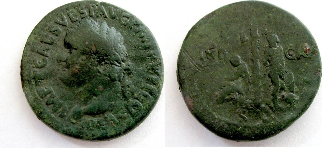 Rom 80 n. Chr. Sesterz von Titus Rs. Judea vor Palme IVD CAP fast sehr ...