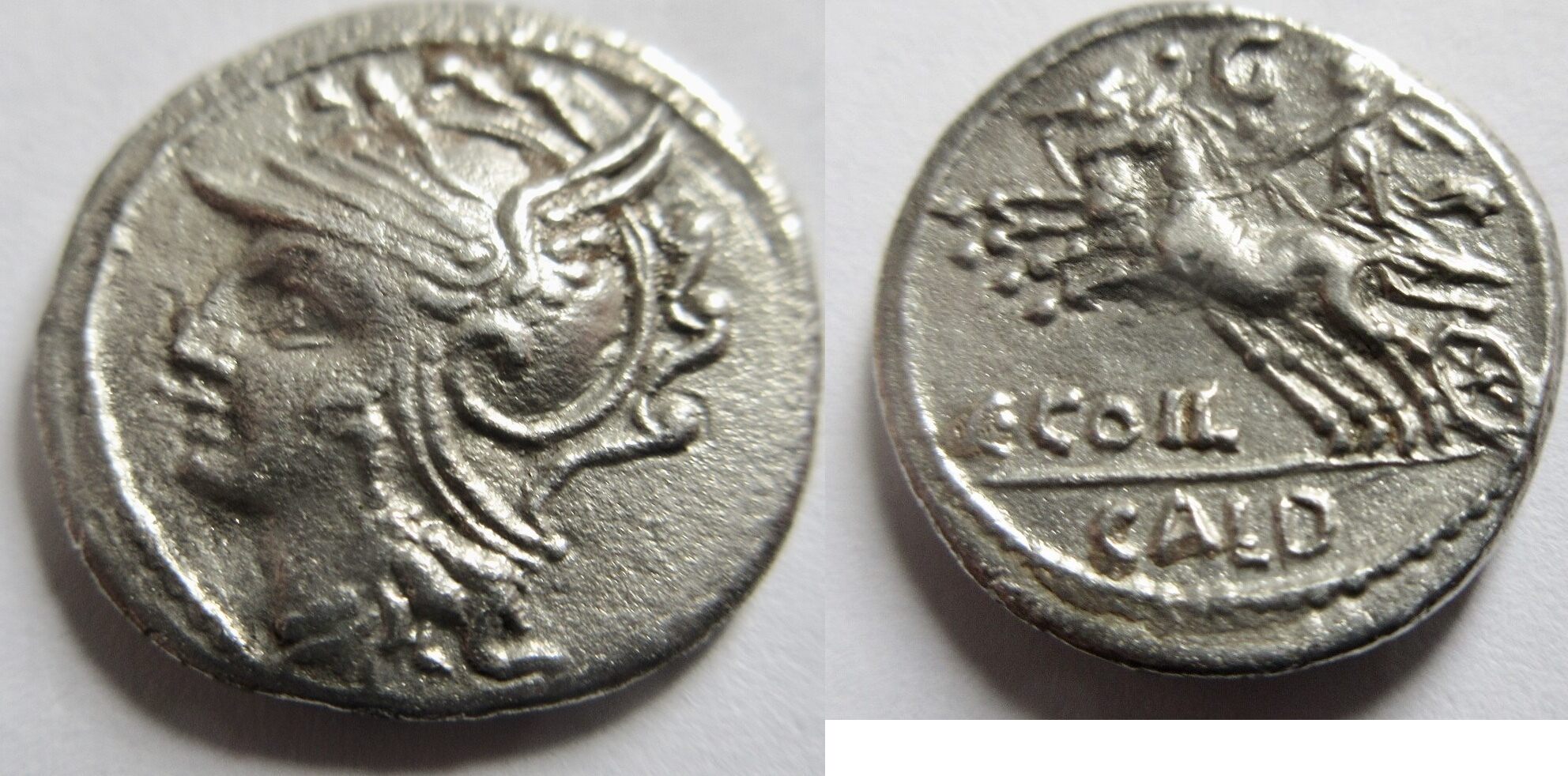 Römische Republik Denar der Römischen Republik C. COELIUS CALDUS 104 v ...