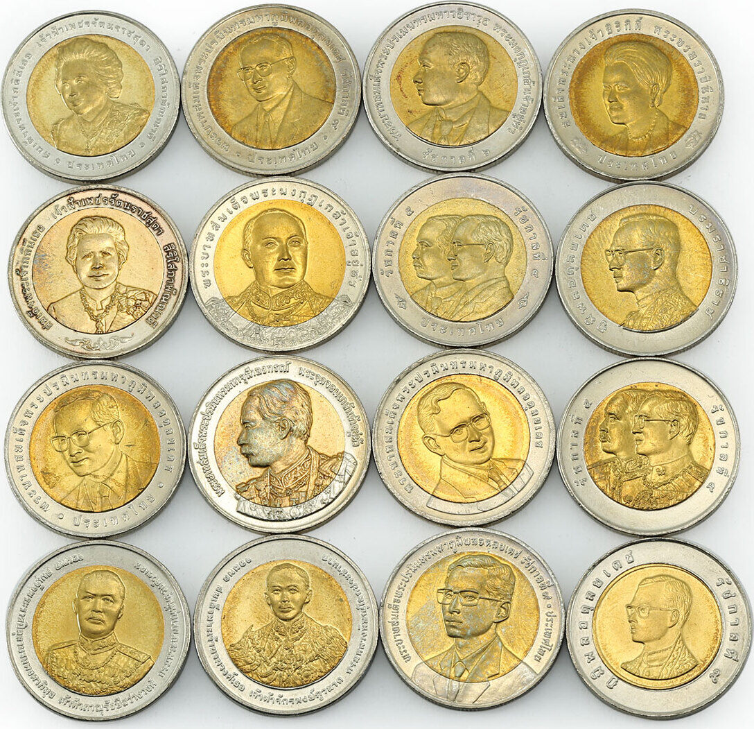 2004 Thailand 10 Baht Set Of 63 Coins Unz MA Shops