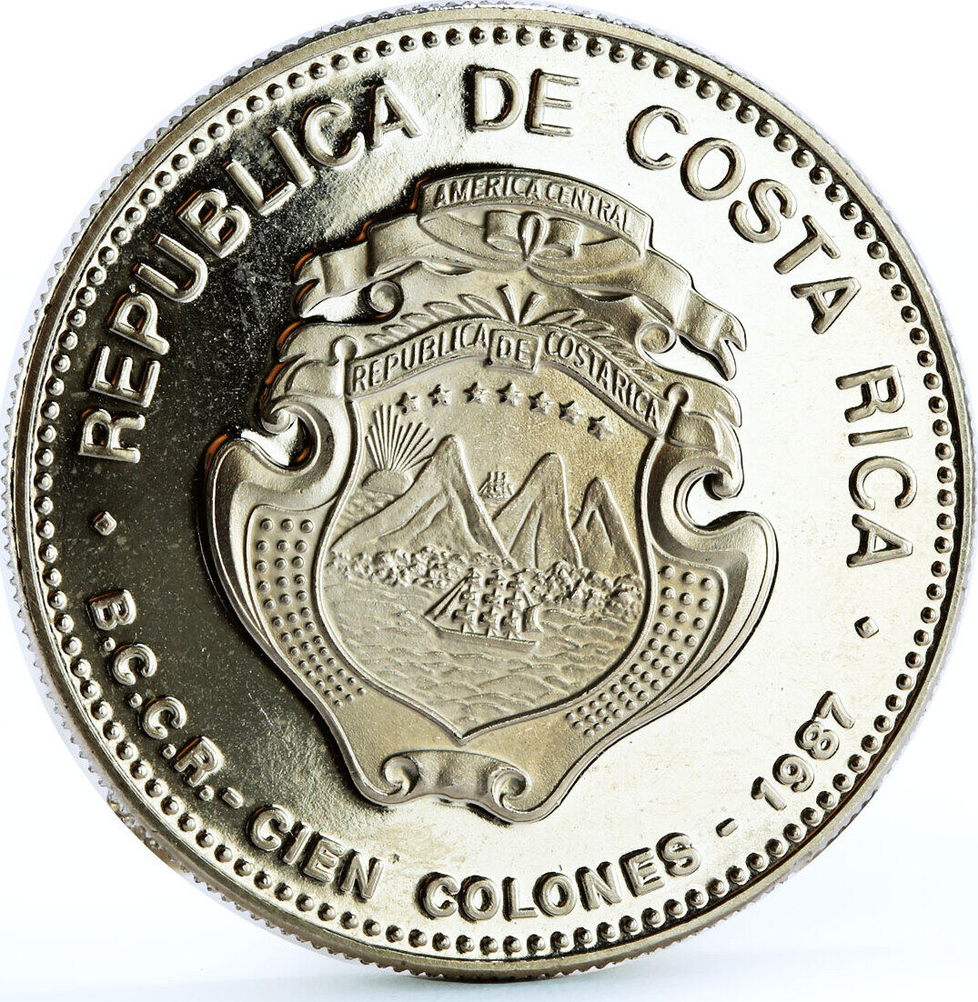 Costa Rica 100 colones President Oscar Arias Nobel Peace Prize nickel ...