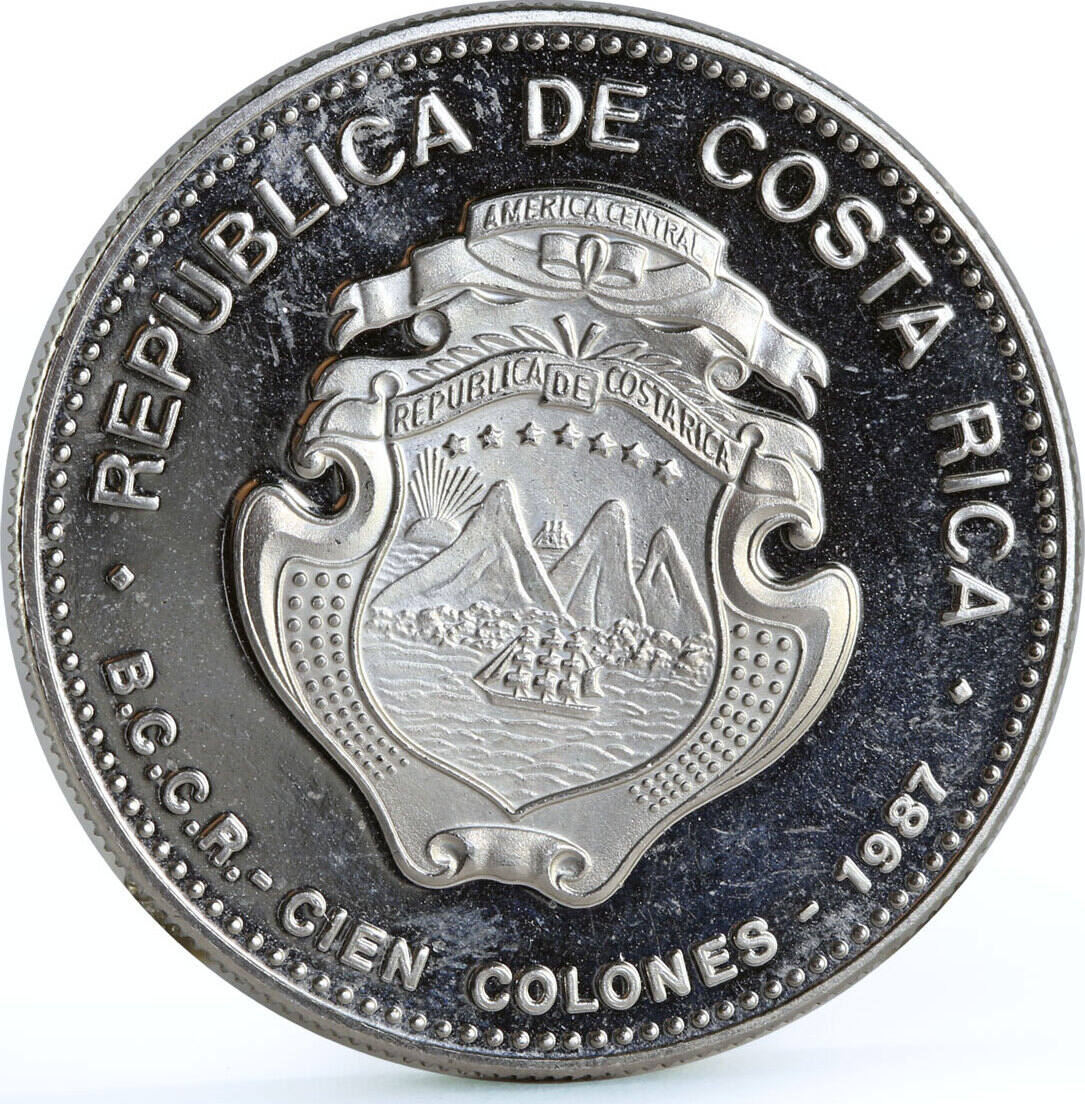 Costa Rica 100 colones President Oscar Arias Nobel Peace Prize nickel ...