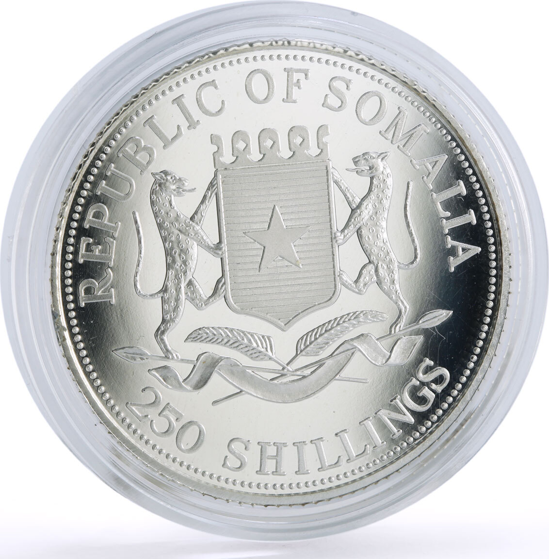 Somalia 250 shillings Conservation Wildlife Hippopotamus Fauna silver ...