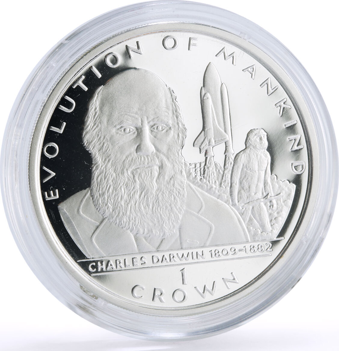 Gibraltar 1 crown Mankind Evolution Charles Darwin Shuttle Caveman ...