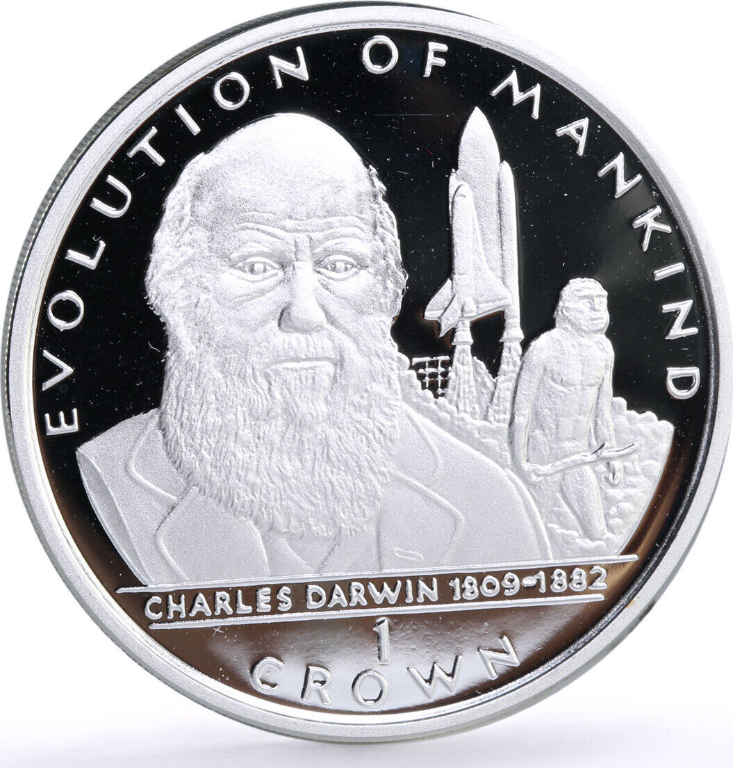 Gibraltar 1 crown Mankind Evolution Charles Darwin Shuttle Caveman ...
