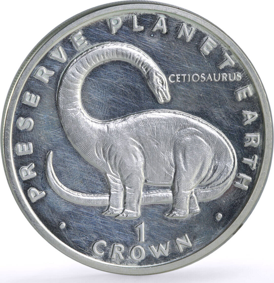 Gibraltar 1 crown Preserve Planet Earth Cetiosaurus Dinosaur silver ...