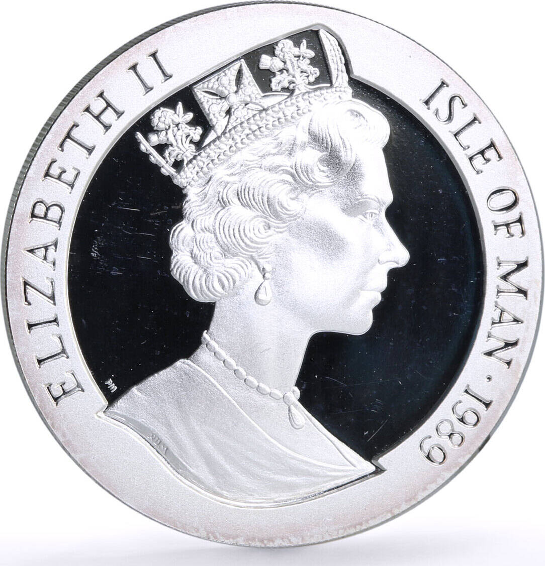 Isle of Man 1 crown George Washington Inauguration Politics silver coin ...