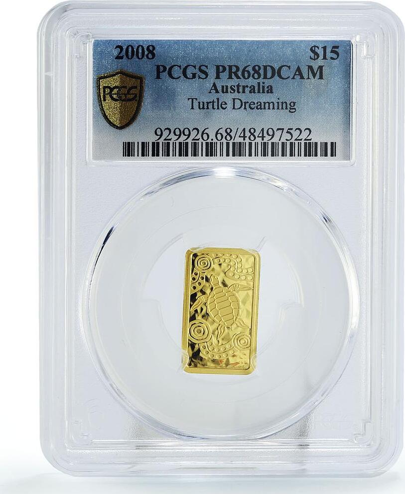 Australia 15 dollars Dreaming Series Sea Turtle Fauna PR68 PCGS gold ...