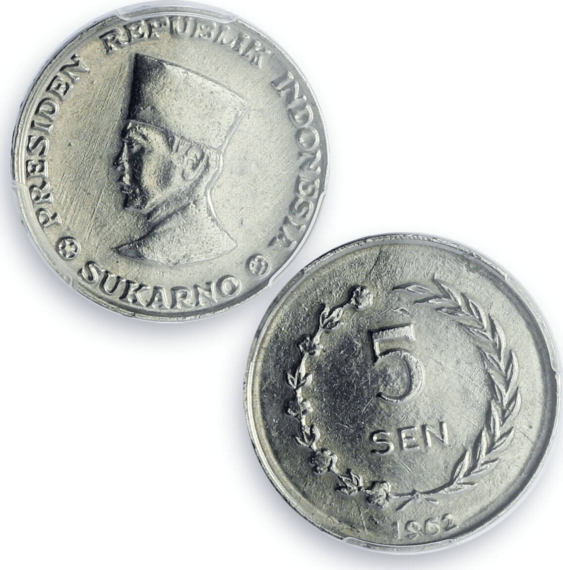 Indonesia Irian Barat 5 sen President Sukarno KM-6 AU PCGS Al coin 1962 unz | MA-Shops