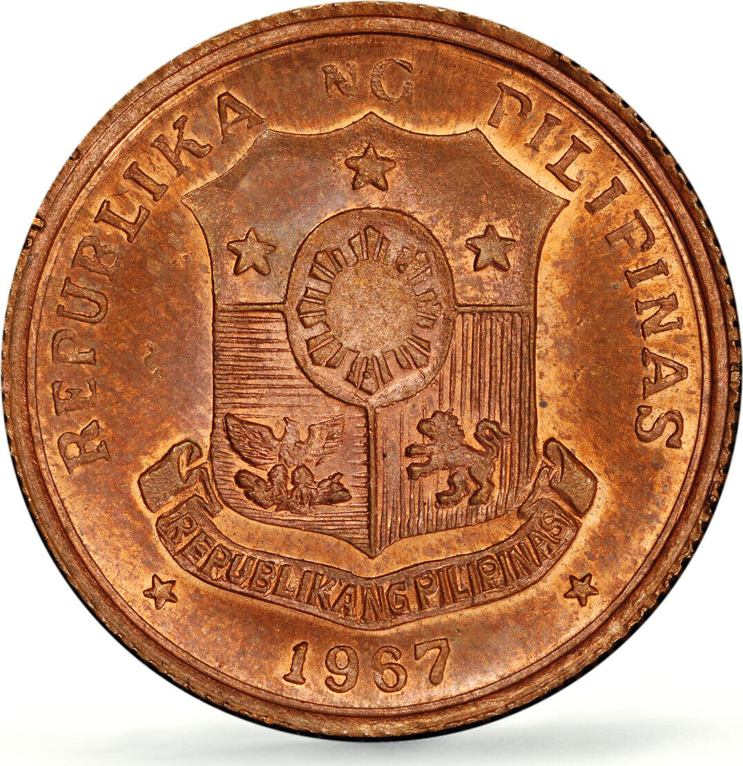 Philippines 5 sentimos Aquino PATTERN TRIAL KM-Pn33 SP64 PCGS copper ...