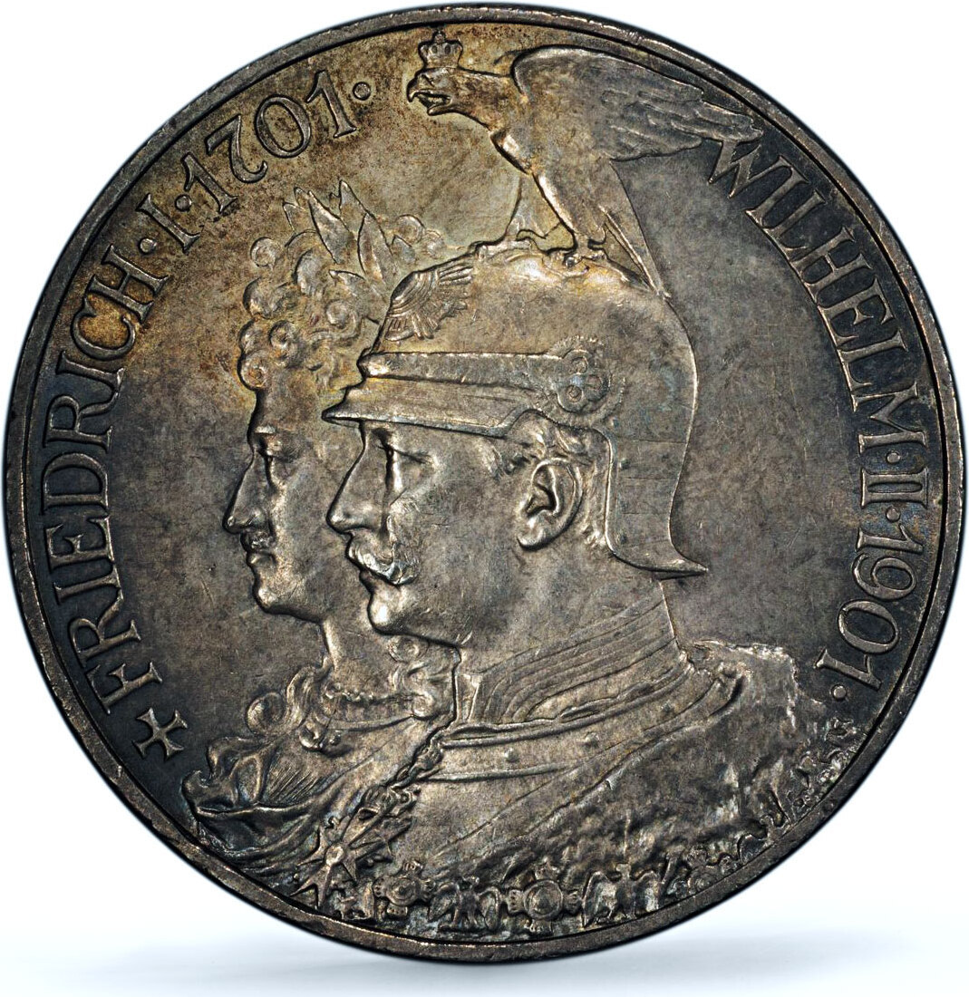 Germany Prussia 5 mark William Wilhelm II KM-526 MS 63 PCGS silver coin ...