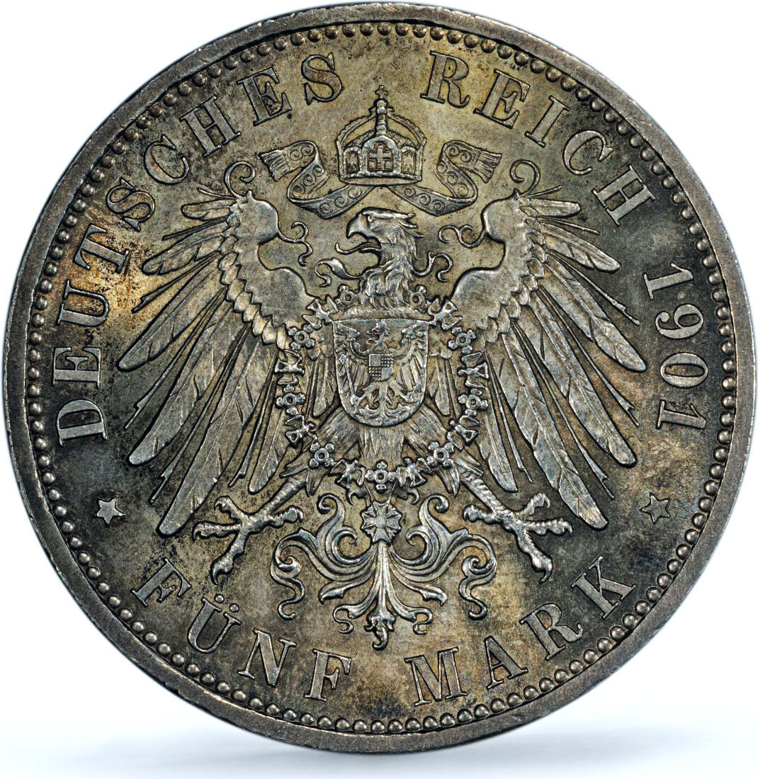 Germany Prussia 5 mark William Wilhelm II KM-526 MS 63 PCGS silver coin ...