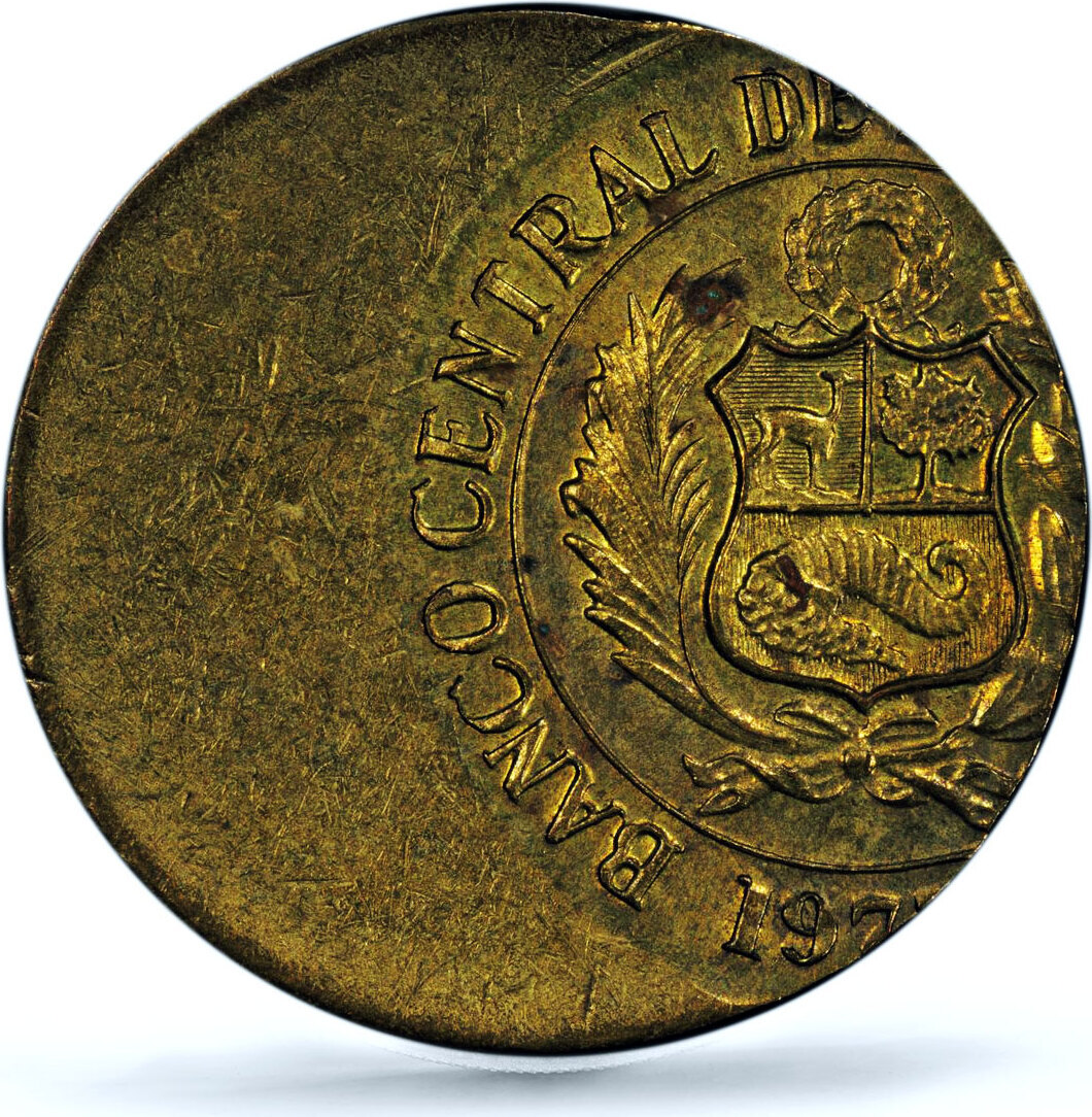 Peru 1 sol Republic Mint Error Struck Off Center KM-266.1 MS 64 PCGS ...
