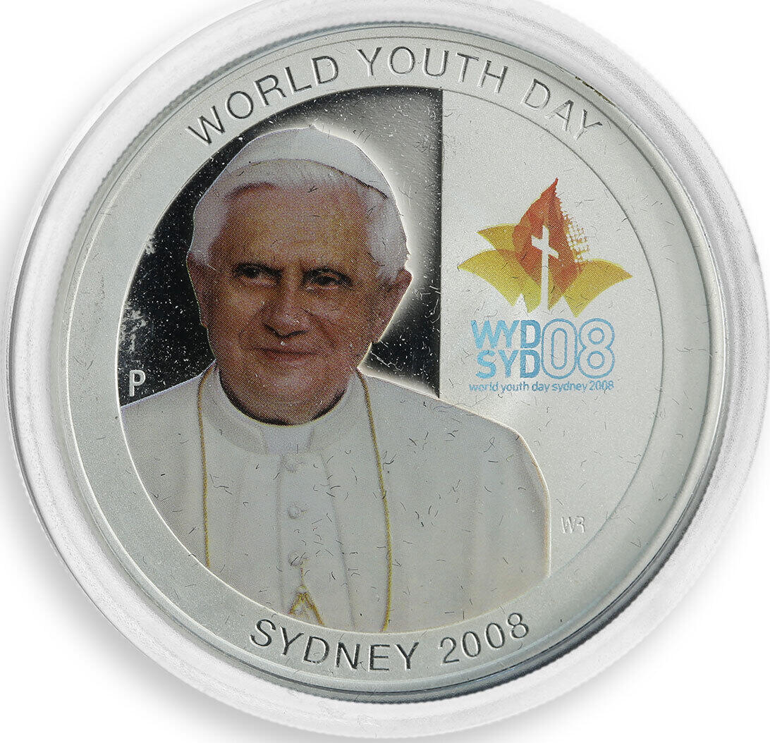Australia 1 dollar World Youth Day Pope Benedict XVI silver coin 2008 ...