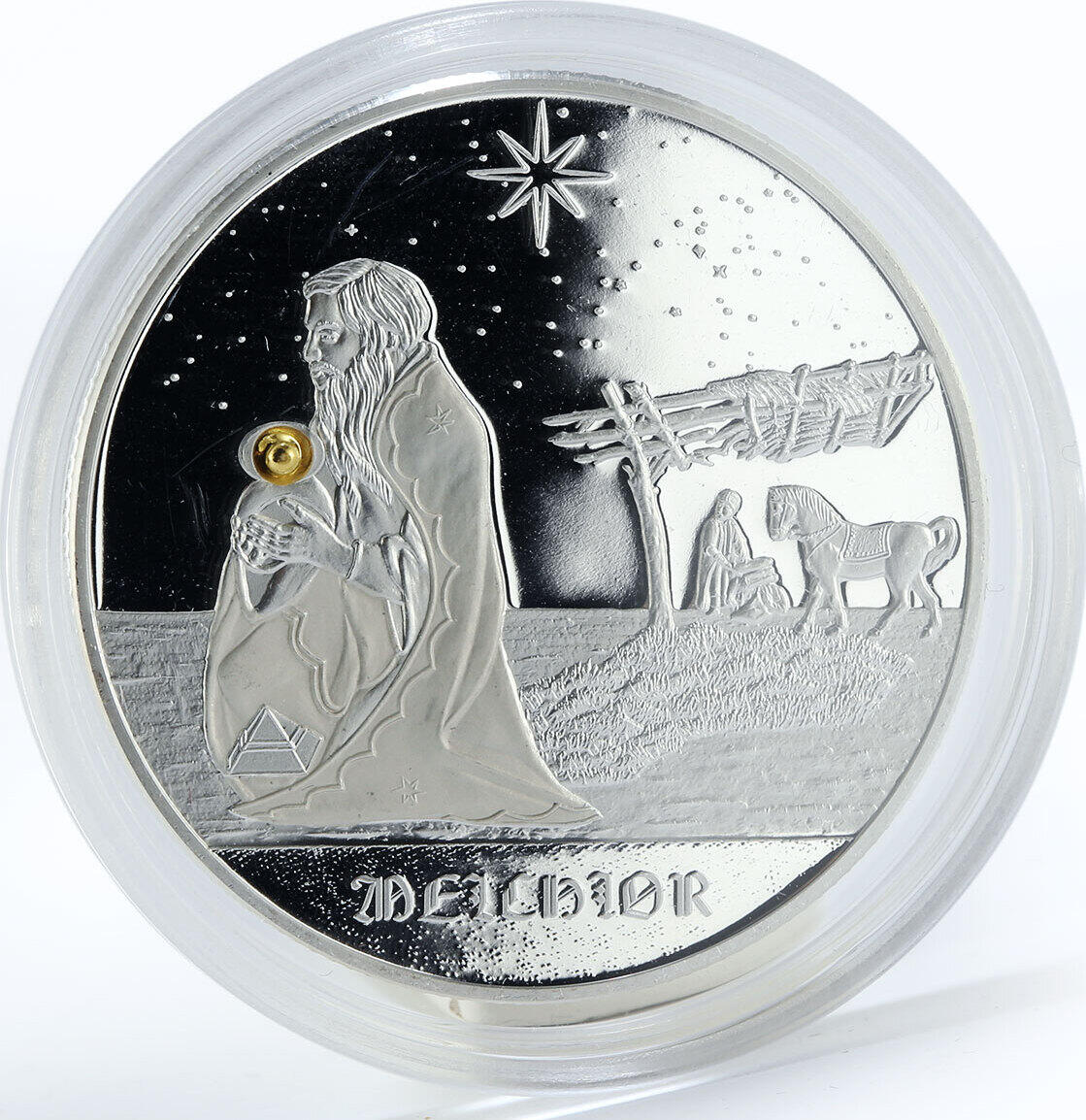 Congo 10 francs Melchior Star crystal proof silver coin 2005 PP | MA-Shops